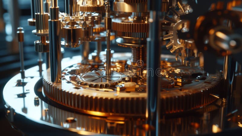 Intricate Clockwork Mechanism with Golden Gears Stock Image - Image of ...