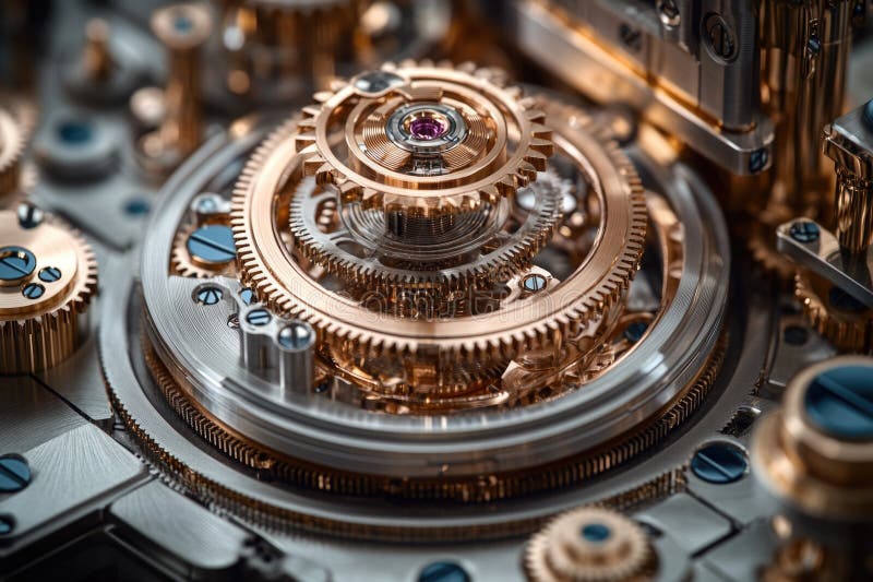 Intricate Clockwork Mechanism Revealed in Stunning Close-Up Stock ...