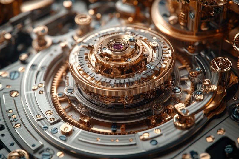 Intricate Clockwork Mechanism Revealed in Stunning Close-Up Stock ...