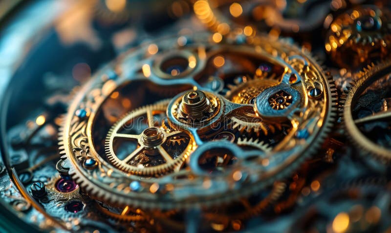 Intricate Clockwork Mechanism Showcasing Precision Engineering with ...