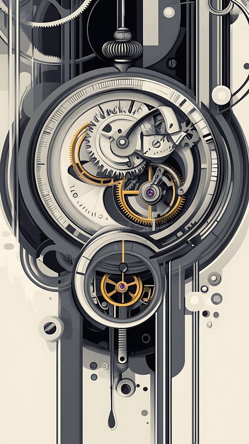 Intricate Clockwork Mechanism Steampunk Design Illustration Stock ...