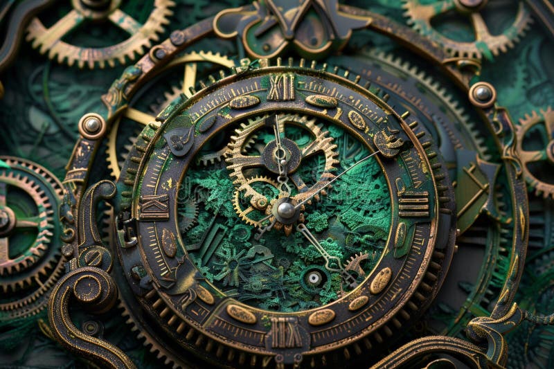 Intricate Clockwork a Steampunk Masterpiece Stock Illustration ...
