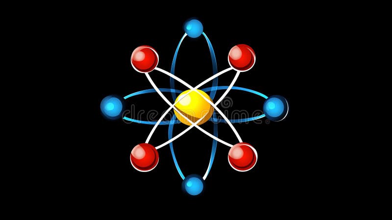 Intricate Close Up of an Atom Nucleus and Rotating Electrons ...