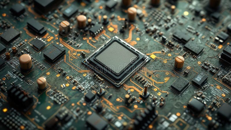 Intricate Close Up of a Computer Chip Showcasing Advanced Technology ...