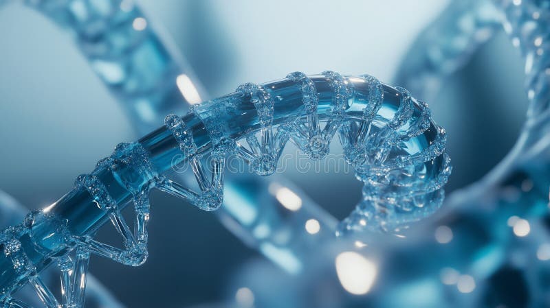 Intricate Close-up of a Crystal-like Helix Structure Illuminated in ...