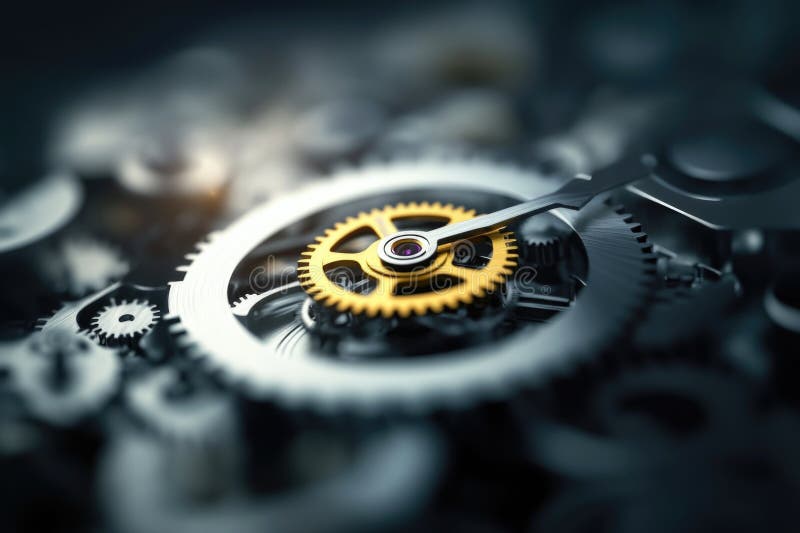 Intricate Close-up of Mechanical Gears and Cogs in Motion Stock Image ...