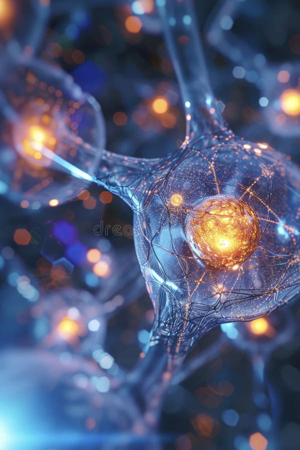 Intricate Close Up of Nano Molecular Cell in Futuristic, Innovative ...