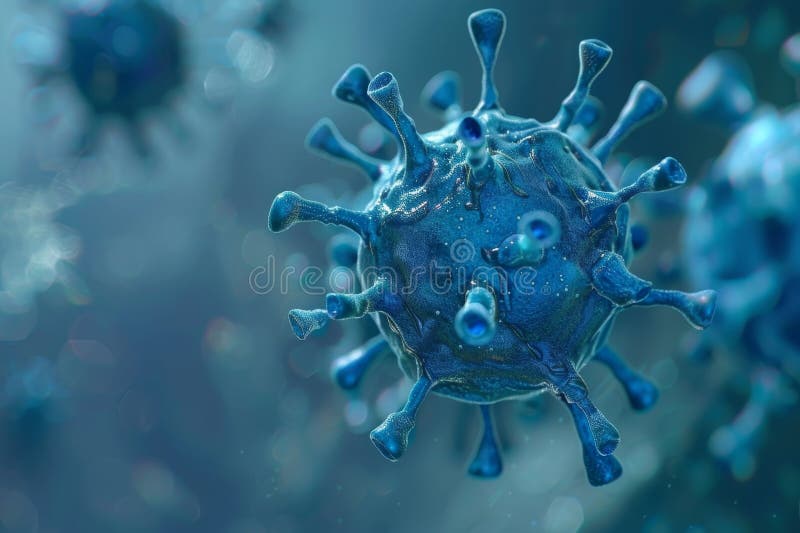 Intricate Close Up View of a Virus Highlighting Its Complex Structure ...