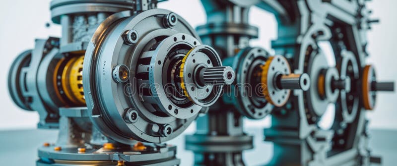 An Intricate CloseUp Image of Industrial Machinery Featuring Rotating ...