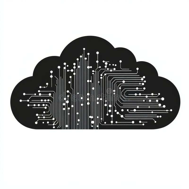 Intricate Cloud Circuit Design Symbolizing Modern Data Technology ...