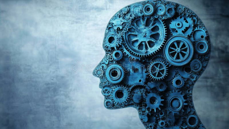 Intricate Cogwheel Head a Mechanical Mind Abstract in Motion Conceptual ...