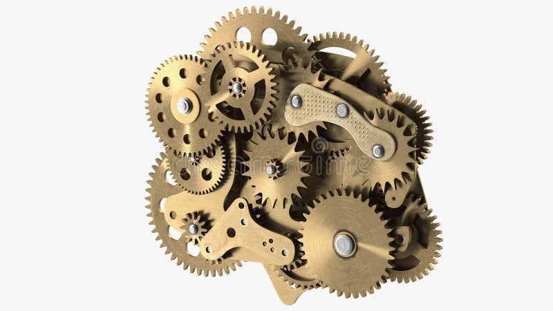 Mechanical Gears with a Light Blue Background. Industrial Engineering ...