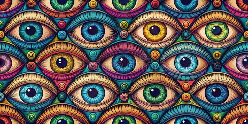 Intricate Colorful Eye Pattern a Psychedelic Vision of Ornate Eyes ...