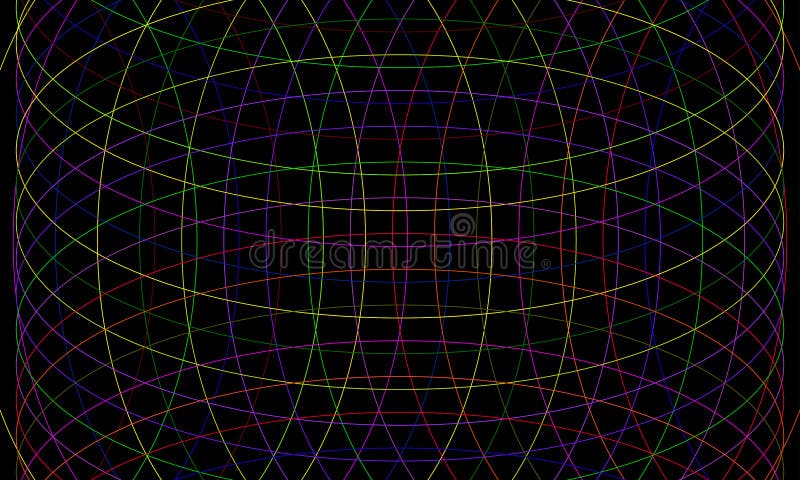 Intricate Colorful Geometric Pattern Abstract on Black Background ...