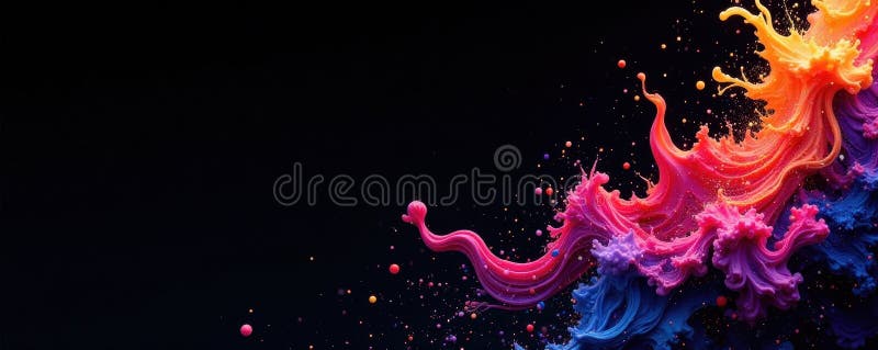 Intricate Colorful Ink Patterns, Black Background, Aesthetic, Dye, Bold ...