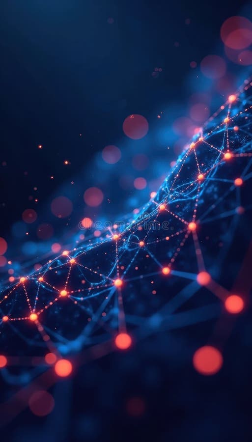 Intricate Colorful Network Deep Blue Background Web Intricate Complex ...