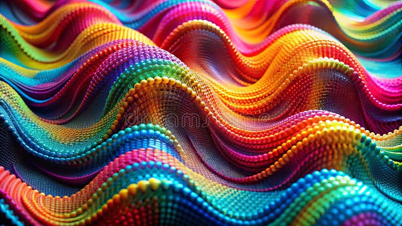 Intricate Colorful Pixel Wave Interference Pattern a Macro Photography ...