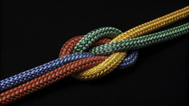 Intricate Colorful Rope Knot a Macro Visual Representing Strong ...