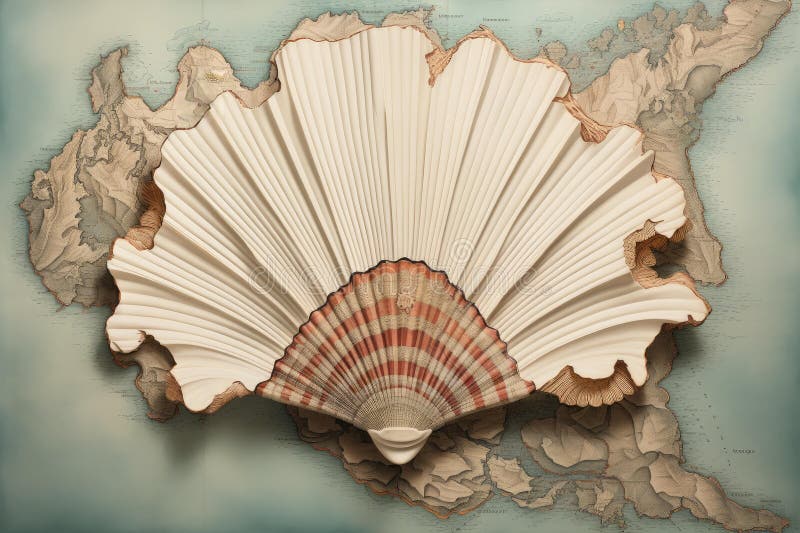 Intricate Colorful Shell Map. Generate Ai Stock Illustration ...