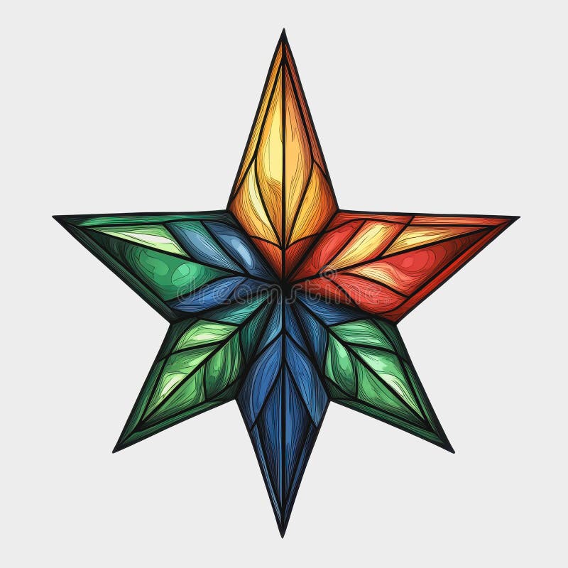 Intricate Colorful Star Design with Vibrant Geometric Patterns and ...