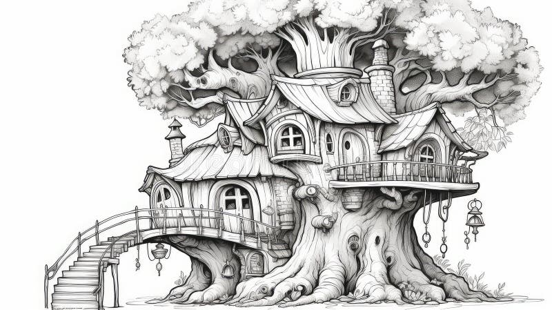 Intricate Coloring Page Trees Stock Photos - Free & Royalty-Free Stock ...