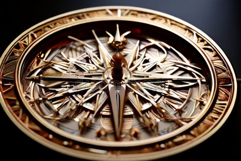 Intricate Compass a Photogram of a Com Rare Odd Stock Illustration ...