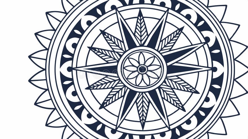 Intricate Compass Rose Mandala, Navigation Guide, Vector Design ...