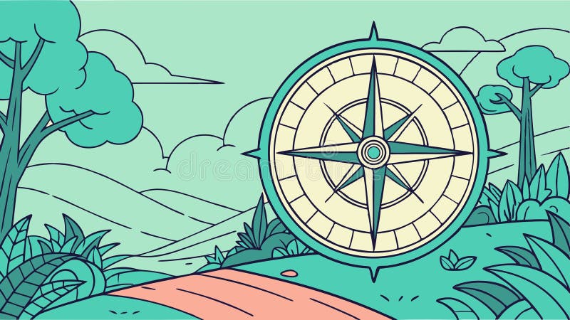 Intricate Compass Rose in Vibrant Forest Setting, Vector Design ...