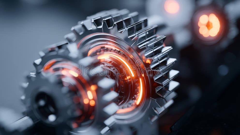 Intricate and Complex System of Machinery with Radiant Elements Stock ...