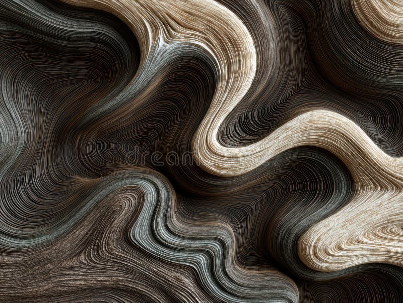 Biomorphic Abstract Pattern with Layered Organic Curves and Flowing ...