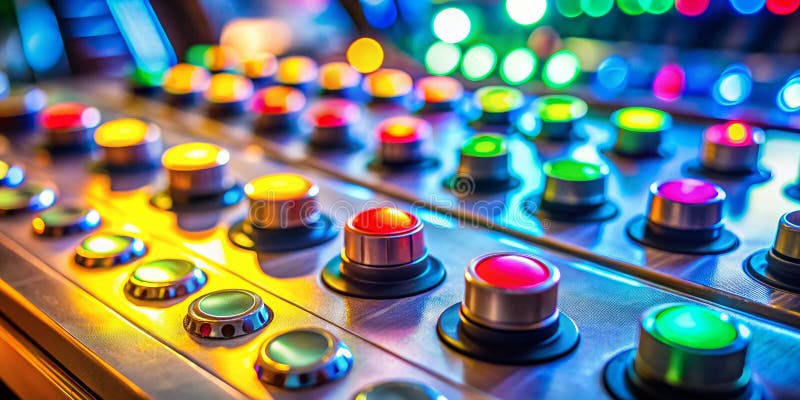 Intricate Control Panel Detail a TiltShift Perspective on Miniature Up ...