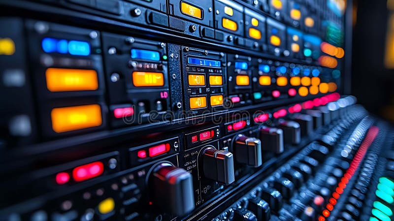 Intricate Control Panel with Glowing Buttons and Knobs, a Captivating ...