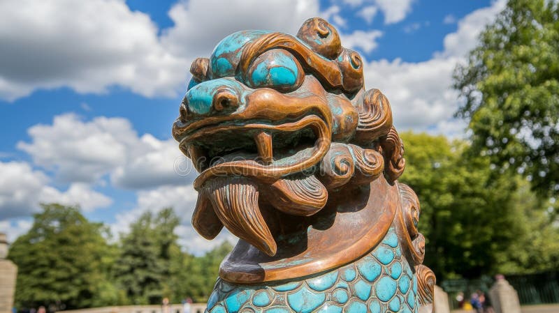 Intricate Copper Dragon Statue Represents a Masterpiece of Asian Art ...