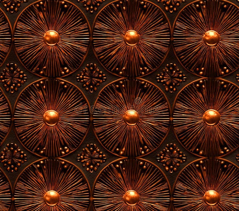 Intricate Copper Metal Texture Seamless Background Pattern Stock Illustration - Illustration of ...