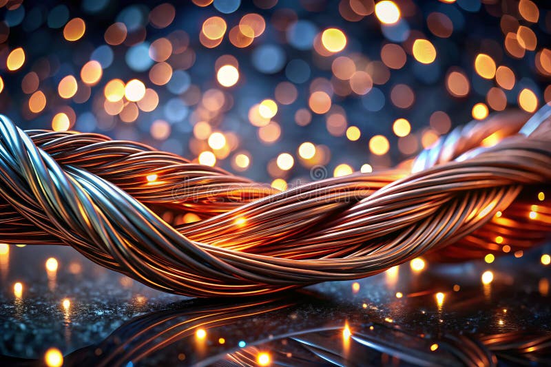 Intricate Copper Network Cable CloseUp Unveiling the Twisted Pair ...