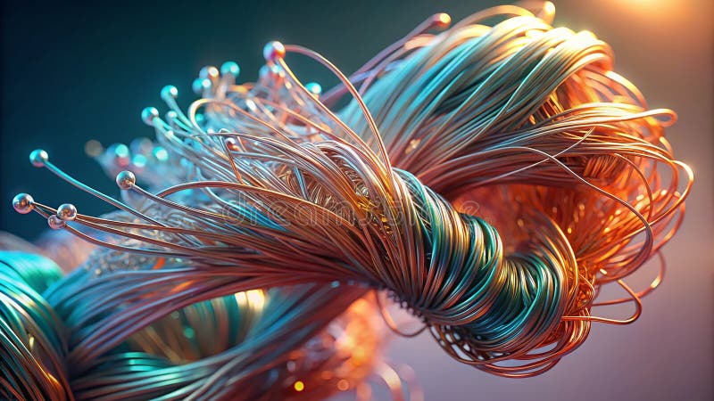 Intricate Copper Wire Bundle a Surreal Abstract CloseUp of Metallic ...