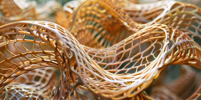 Intricate Copper Wire Mesh Patterns Close-up Capture Emphasizing Detail ...