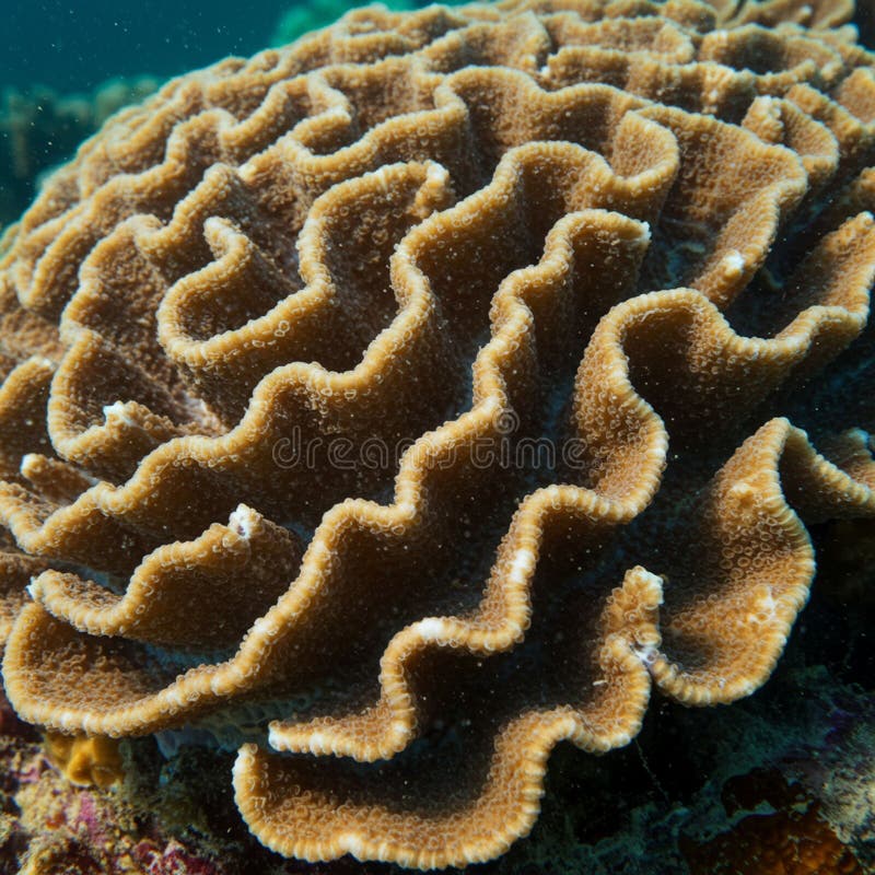 Intricate Coral Structure with Wavy, Layered Formations Resembling a ...
