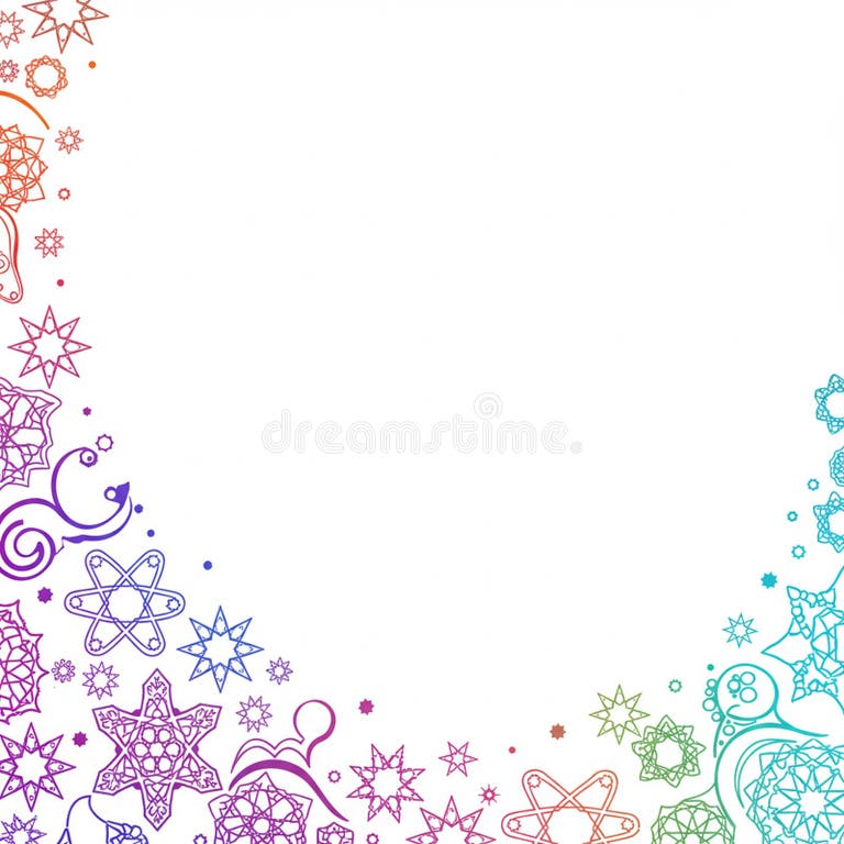 An Intricate Corner Border Featuring Various Geometric and Atomic ...