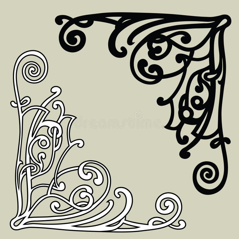Intricate corner ornaments stock vector. Illustration of elegance ...