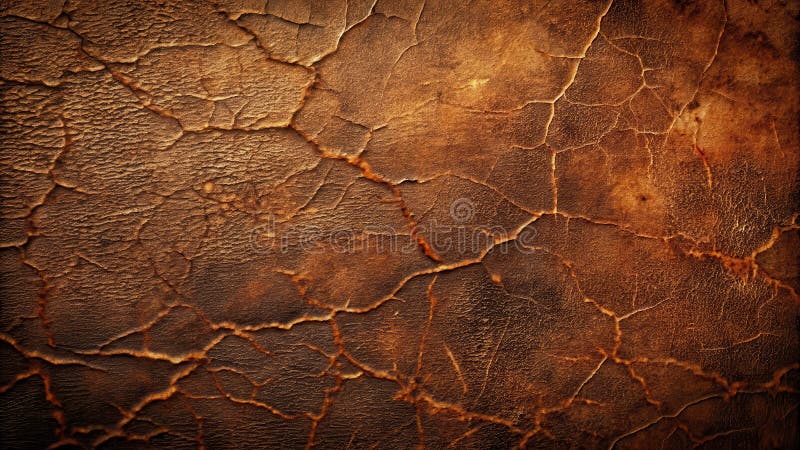 Intricate Cracked Texture a Deep Brown, Aged Surface with a Network of ...