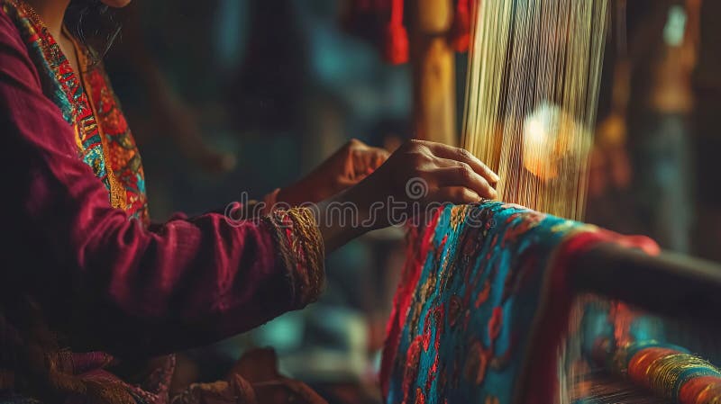 Intricate Craftsmanship of Traditional Silk Weaving a Captivating ...