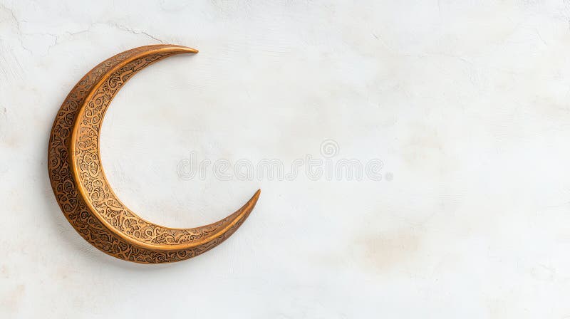 Intricate Crescent Moon Design on Textured Background Stock ...