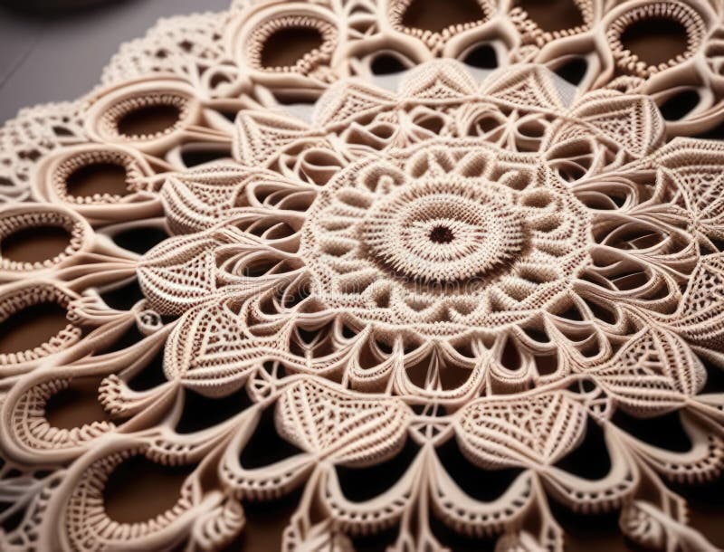 Intricate Crochet Filigree Pattern. Podium, Empty Showcase for ...