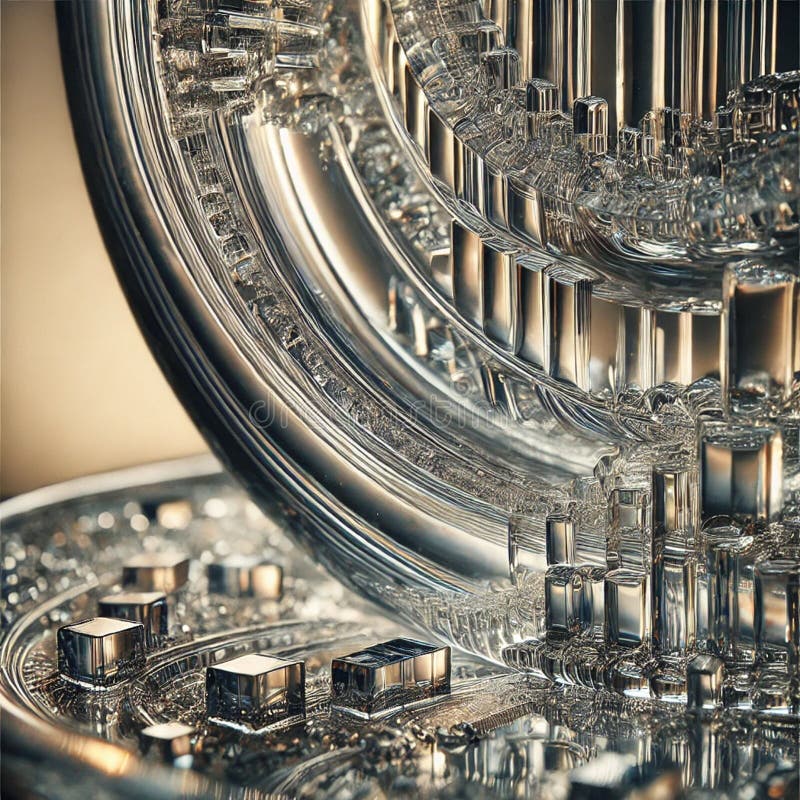 Intricate Crystal Architecture: a Maze of Glass and Reflections Stock ...