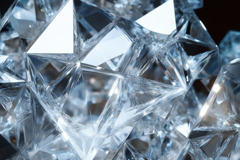 Intricate Crystal Formations Reflecting Light in a Detailed Close-up ...