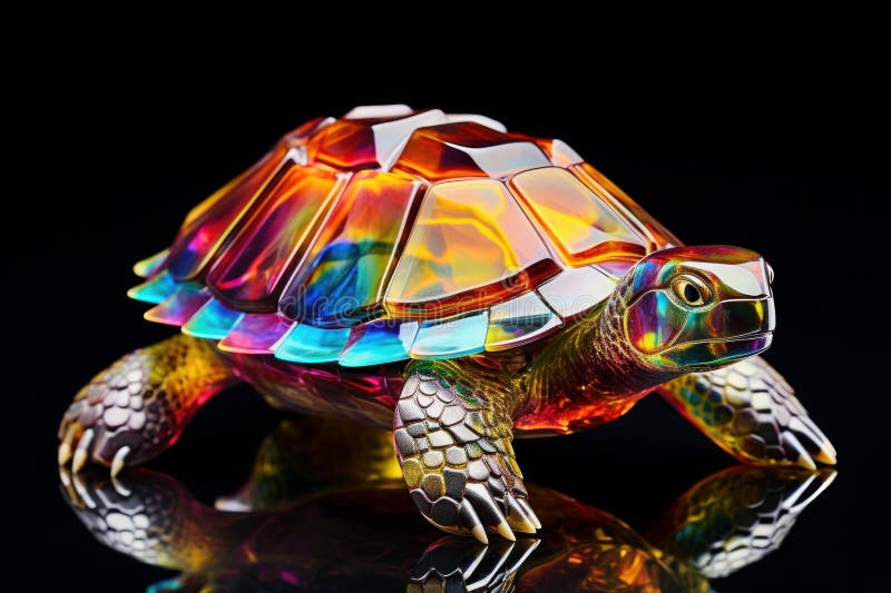 Intricate Crystal Turtle. Generate Ai Stock Image - Image of fish ...