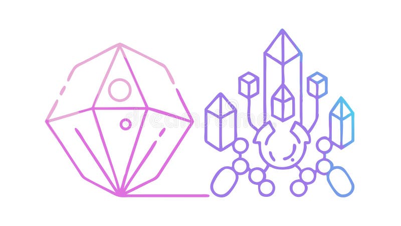 Intricate Crystalline Structure Outline Vector Illustration, Vector ...