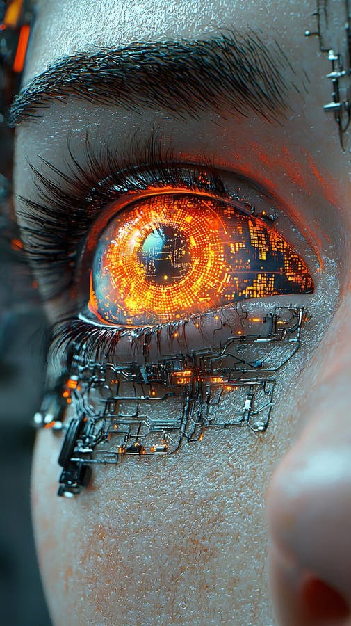 An Intricate Cyborg Eye Showcases the Seamless Integration of Human and ...