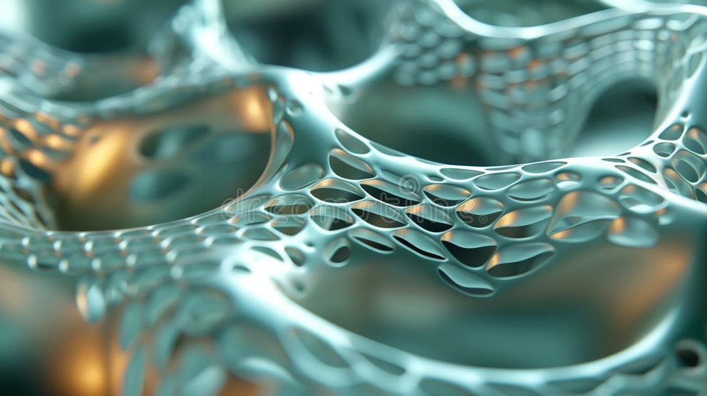 Intricate 3D Abstract Teal Mesh with Dynamic Lighting Effects Stock ...
